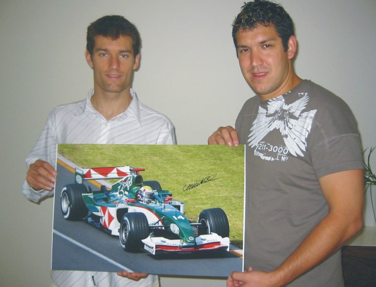Mark Webber 2004 Jaguar Photo - Autographed Collectables