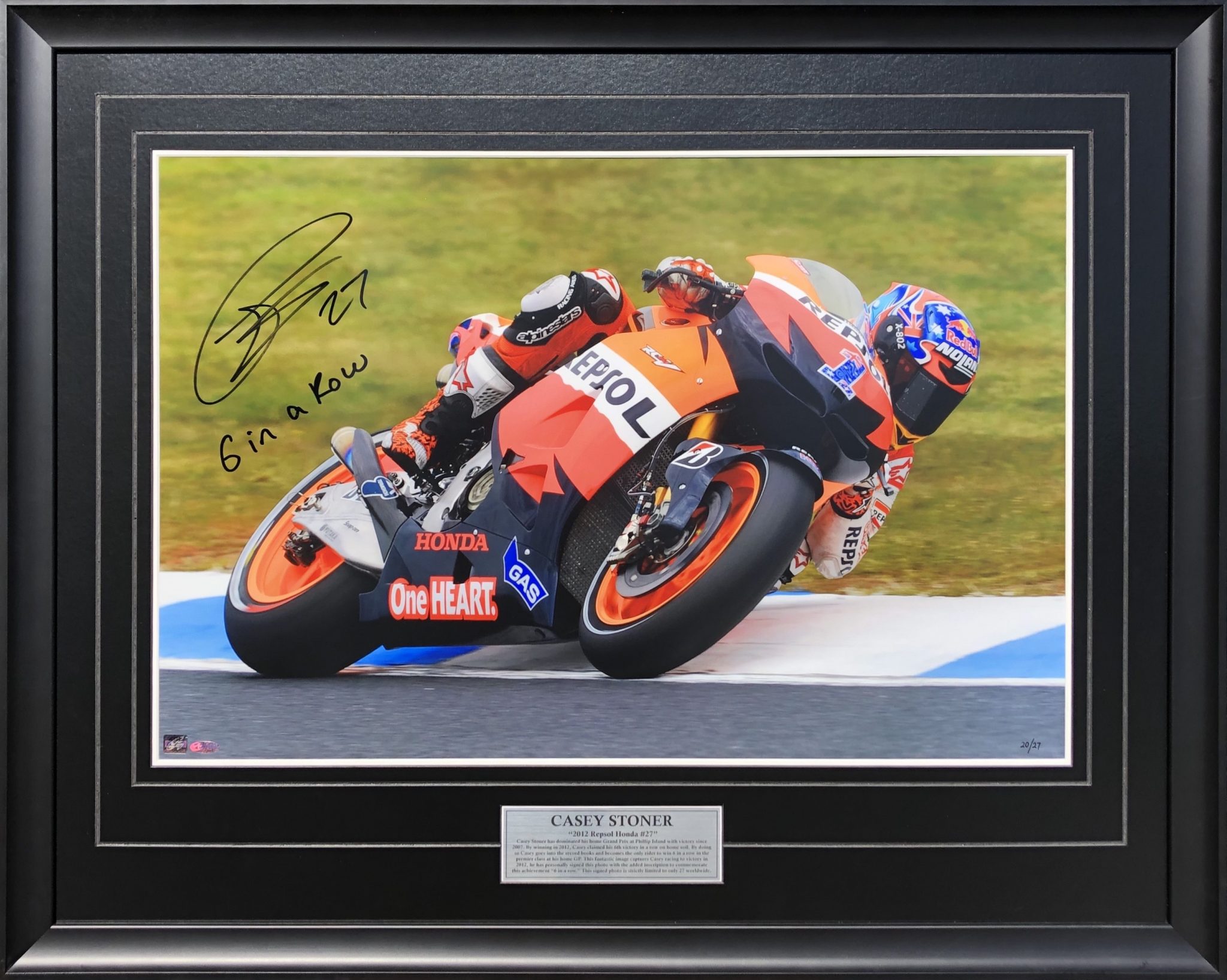 Casey Stoner 2011 "6 in a Row" - Autographed Collectables