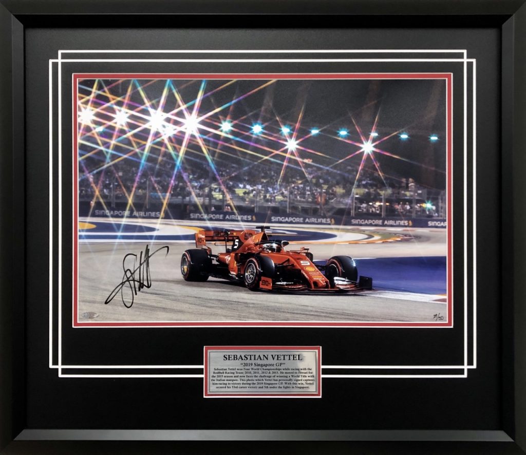 Sebastian Vettel 2019 Singapore Victory - Autographed Collectables