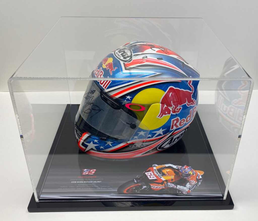 Nicky Hayden 2008 Worn Helmet - Autographed Collectables