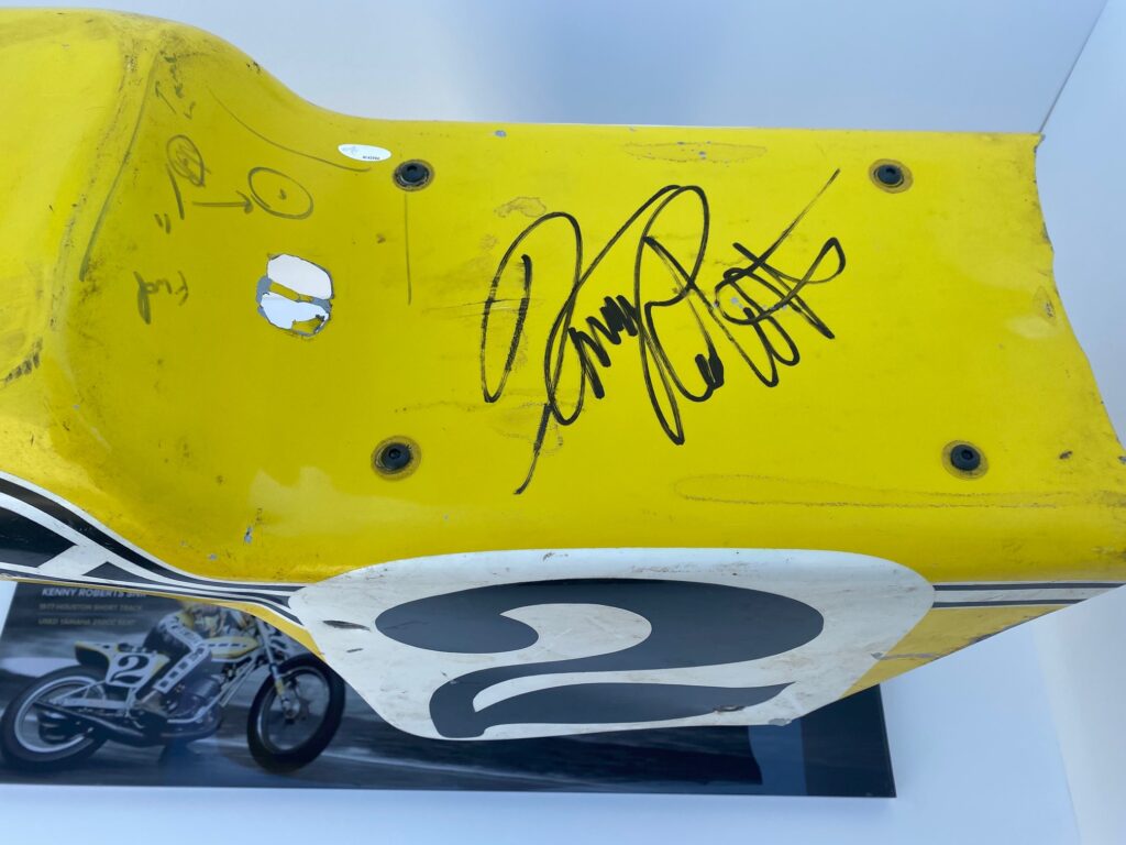 Kenny Roberts Snr 1977 Used Yamaha Seat - Autographed Collectables