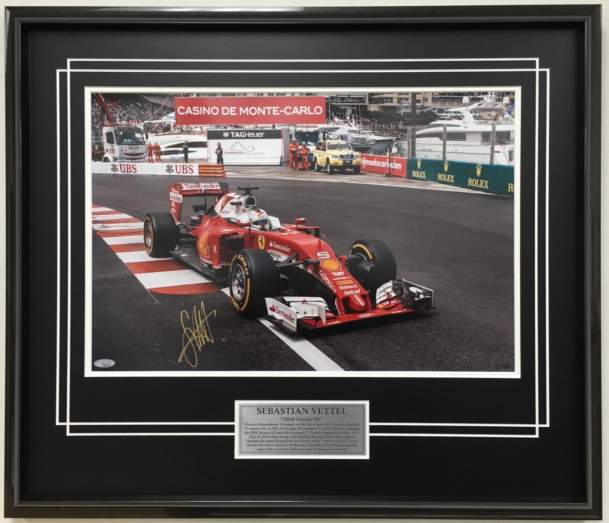 Sebastian Vettel 2016 Monaco GP - Autographed Collectables