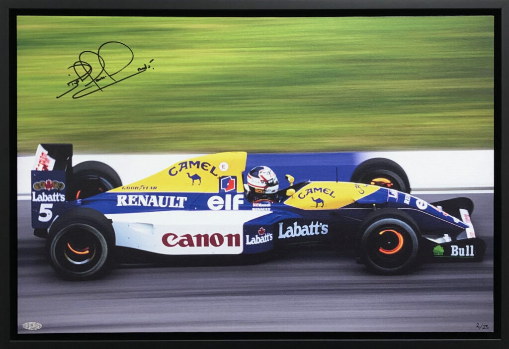 Nigel Mansell 1992 Hot Wheels Canvas - Autographed Collectables