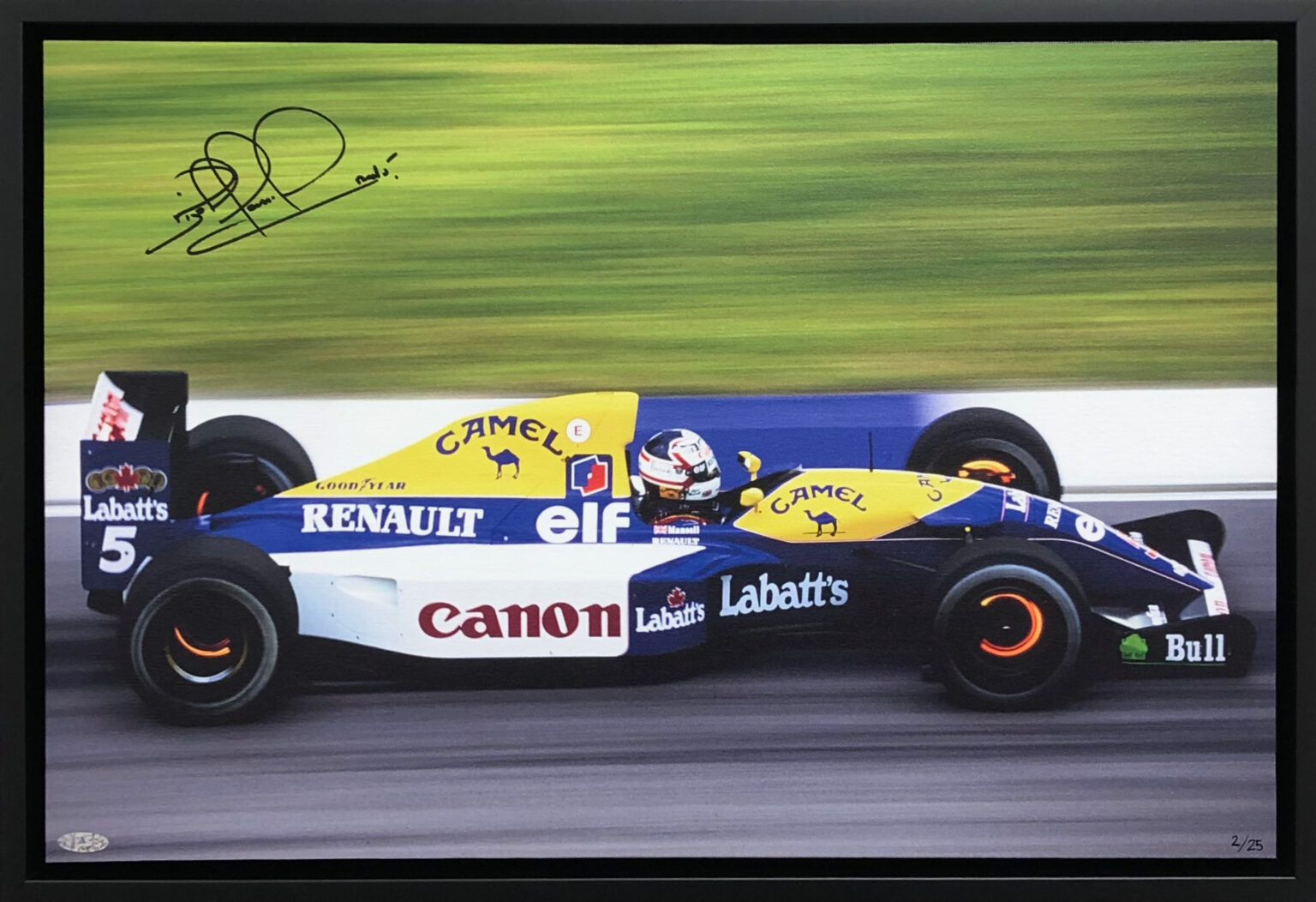 Nigel Mansell 1992 Hot Wheels Canvas - Autographed Collectables