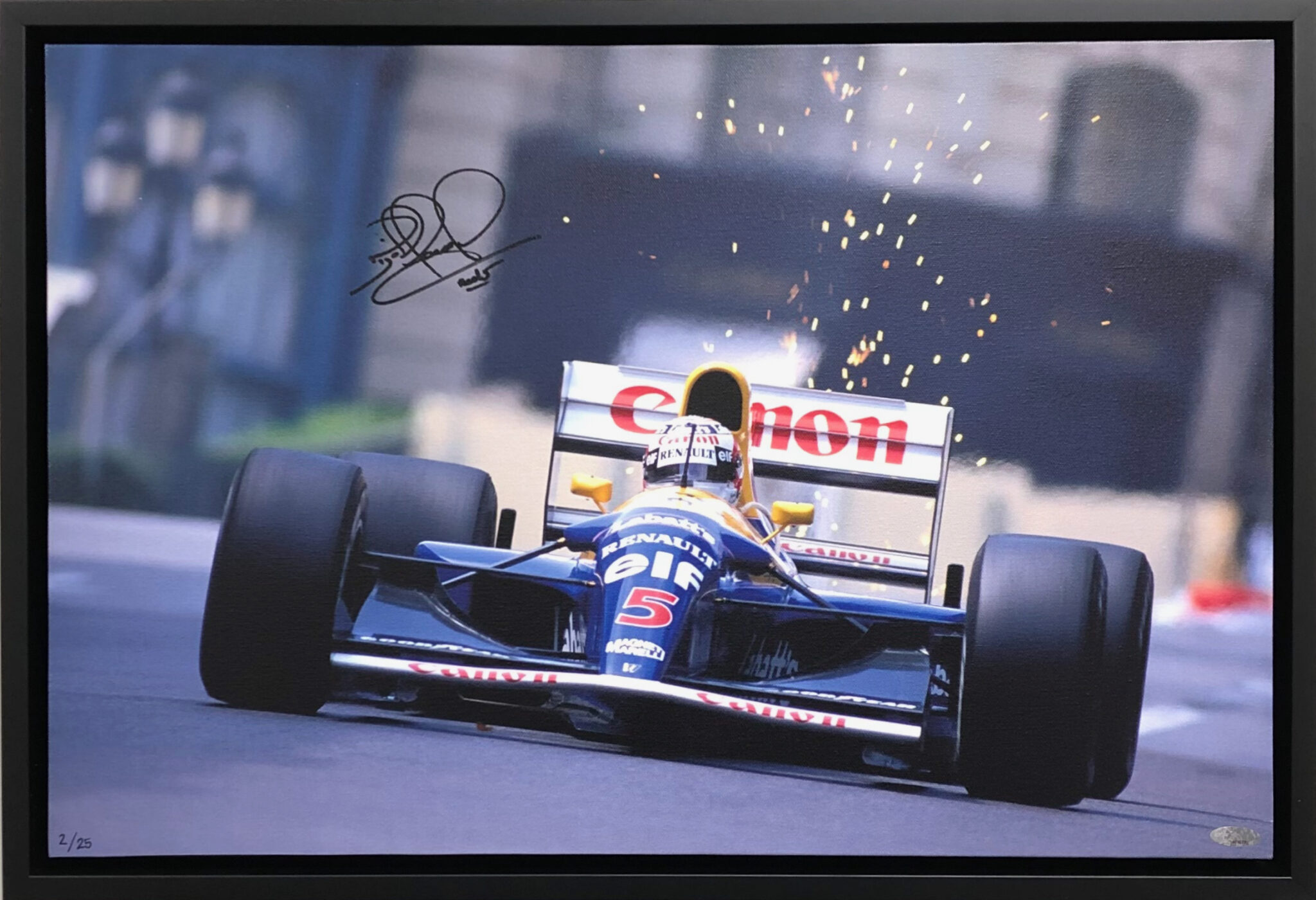 Nigel Mansell 1992 Monaco Canvas - Autographed Collectables
