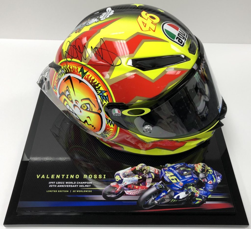 Valentino Rossi 20th Anniversary AGV Helmet - Autographed Collectables