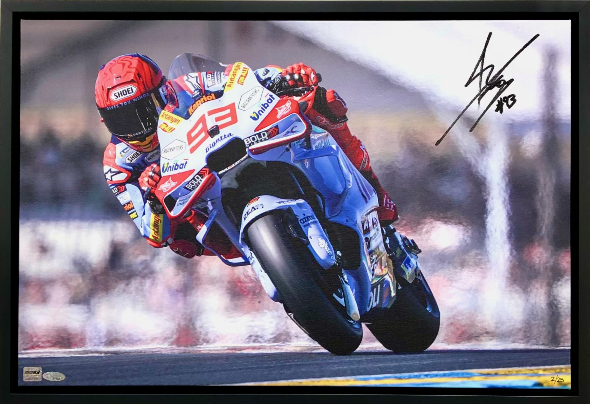 Marc Marquez 2024 Le Mans GP on Canvas - Autographed Collectables