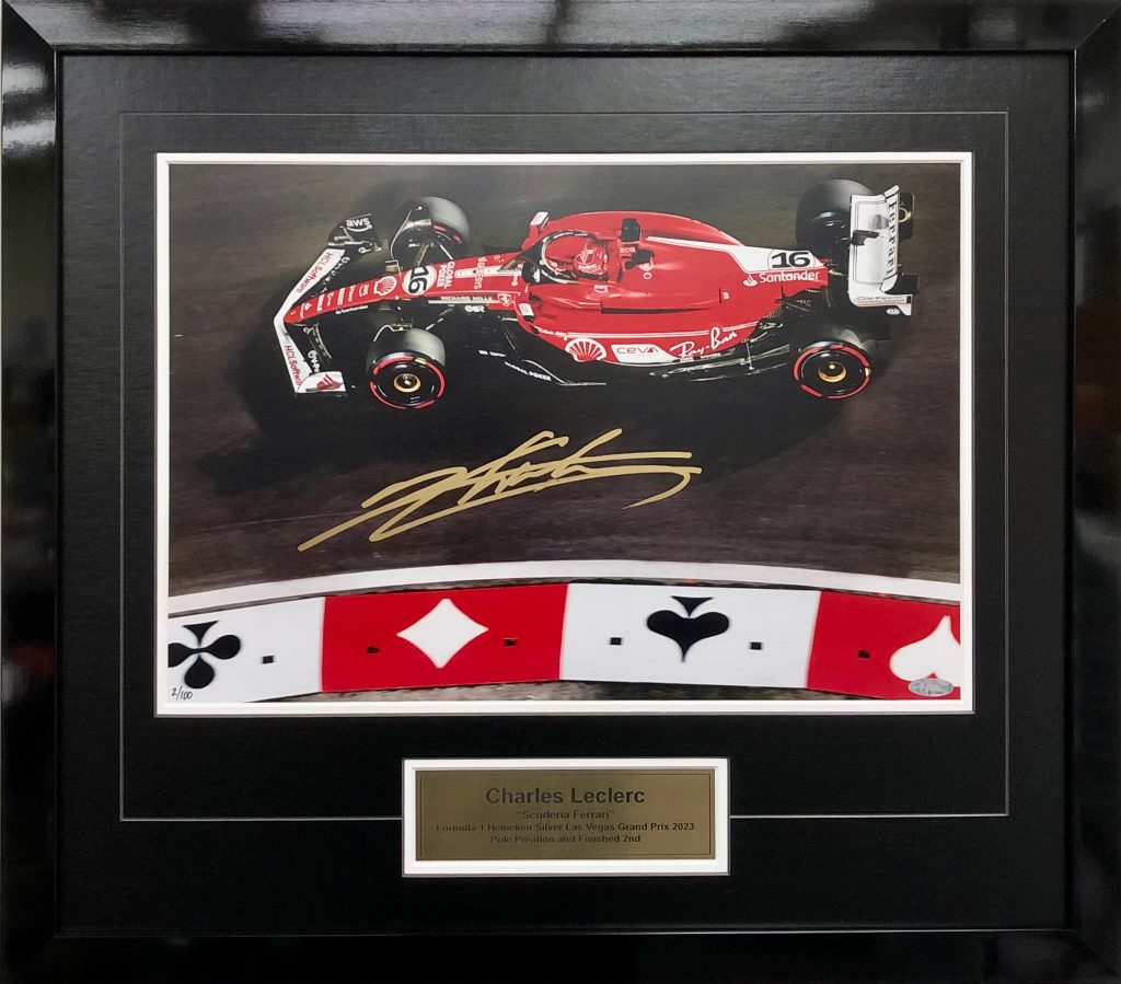 Charles Leclerc 2023 Las Vegas Lights Photo - Autographed Collectables