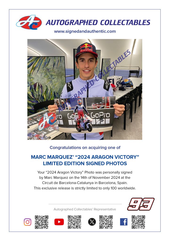 Marc Marquez 2024 Aragon Victory Photo - Autographed Collectables