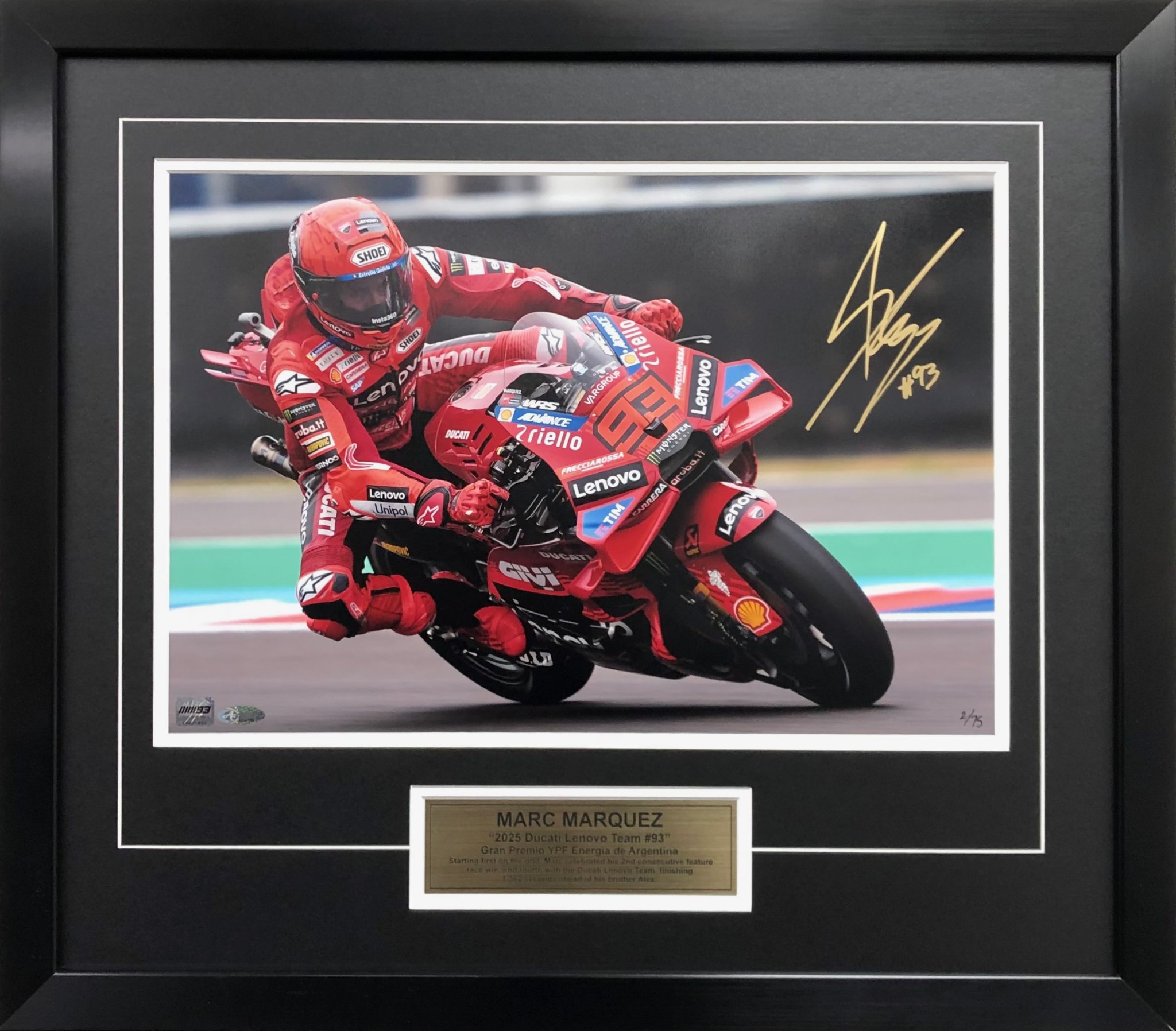 Marc Marquez 2025 Argentina Victory In Focus - Autographed Collectables