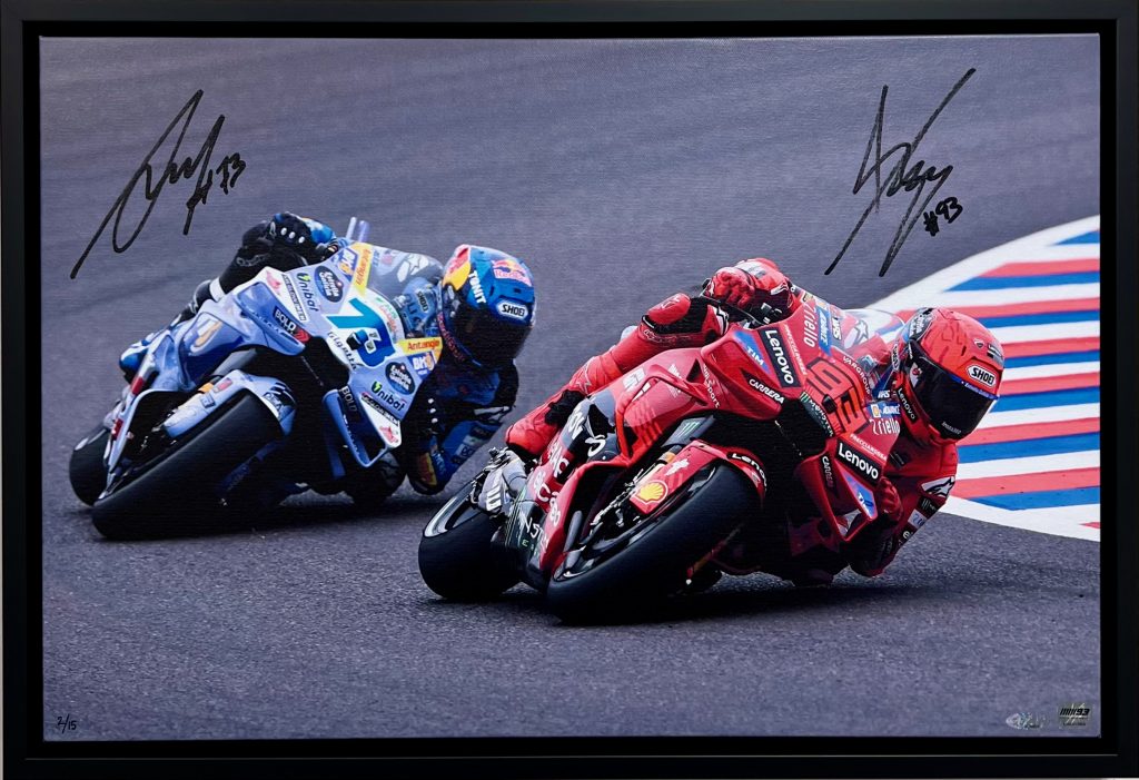 Marc v Alex Marquez 2025 Argentina Canvas Photo - Autographed Collectables